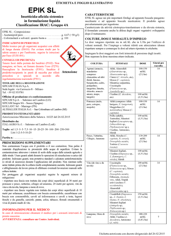 TermoVerde Vendita Online - Insetticida EPIK SL - 1lt